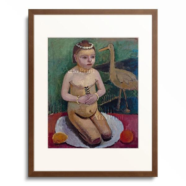 Artist: Modersohn-Becker, Paula,1876-1907 Imagetitle: Crouching girl with stork. 1906/07 Dimensions: 73,5 x 60 cm Medium...