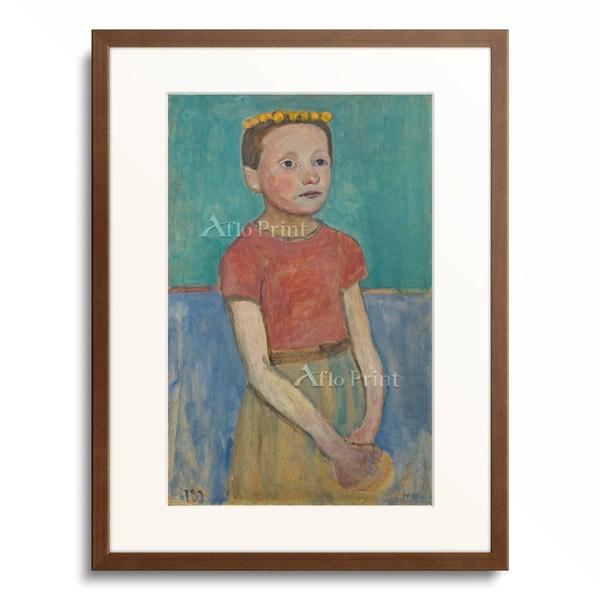Artist: Modersohn-Becker, Paula,1876-1907 Imagetitle: Half length portrait of a girl with a yellow wreath in her hair. 1...