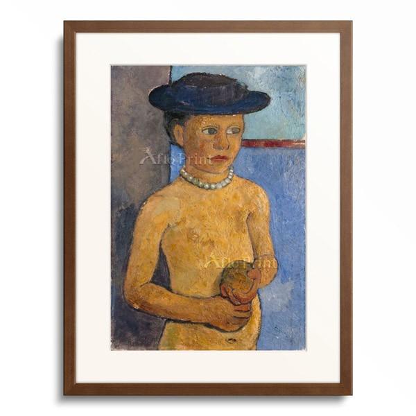 Artist: Modersohn-Becker, Paula,1876-1907 Imagetitle: Semi-nude girl with black hat. 1907 Dimensions: 63 x 42,3 cm Mediu...