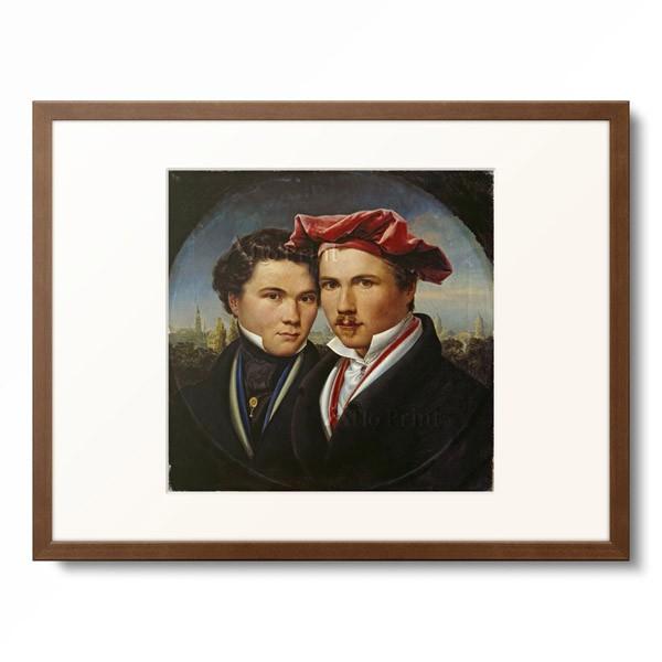 Artist: Ahlborn, Wilhelm,1796-1857 Imagetitle: Self portrait with brother. 1827 Dimensions: Durchmesser (diameter): 43,2...