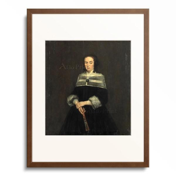 オランダの画家ジャンル: バロックArtist: Borch, Gerard ter,1617-1681,Pupil Imagetitle: Lady with a fan. Dimensions: 34 x 31 cm Medium: w...