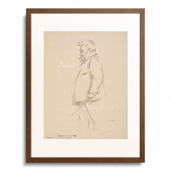 Artist: Orlik, Emil,1870-1932 Imagetitle: Max Slevogt with cigar. About 1917 Dimensions: 28 x 11 cm Medium: Lithography ...