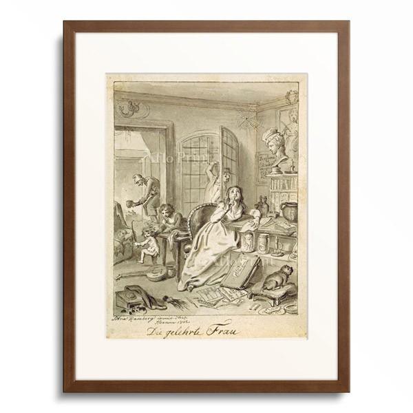 Artist: Ramberg, Johann Heinrich,1763-1840 Imagetitle: Die gelehrte Frau. 1802 Dimensions: 11 x 8,1 cm Medium: ink drawi...
