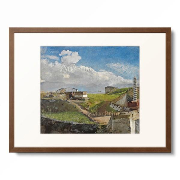 Artist: Ring, Lauritz Andersen,1854-1933 Imagetitle: Schleuse bei Pompeji. Ein Freilichtmaler mit Sonnenschirm. 1894 Dim...