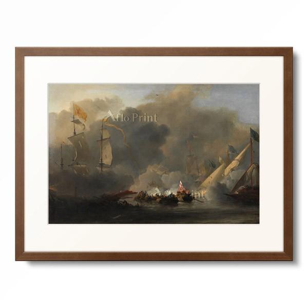 Artist: Velde d.J., Willem van de,1633-1707 Imagetitle: Die sogenannte Seeschlacht in der Solebay. 1673 Dimensions: 34,4...
