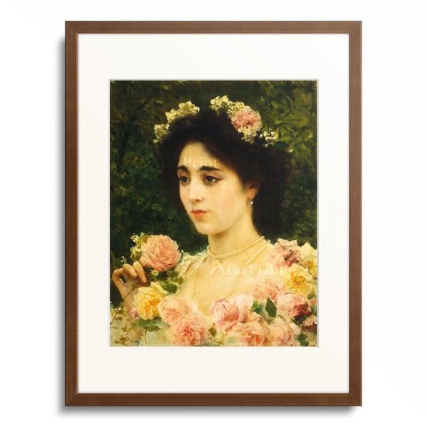 Artist: Andreotti, Federigo,1847-1930 Imagetitle: The Pink Rose. Dimensions: 46.4 x 37 cm Medium: Oil/Canvas Location: C...