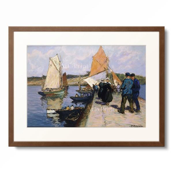Artist: Barnoin, Henri Alphonse,1882-1935 Imagetitle: Fisherfolk on a Quayside. Dimensions: 36.2 x 52.1 cm Medium: Kohle...