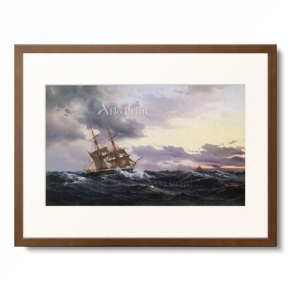 Artist: Melbye, Wilhelm,1824-1882 Imagetitle: Sailing Vessels In A Stormy Sea. 1879 Location: Christie's Images Ltd
