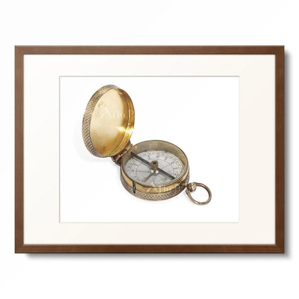 Artist: Technik Imagetitle: A victorian silver-gilt mounted compass, circular, the hinged coer engraved with crest withi...