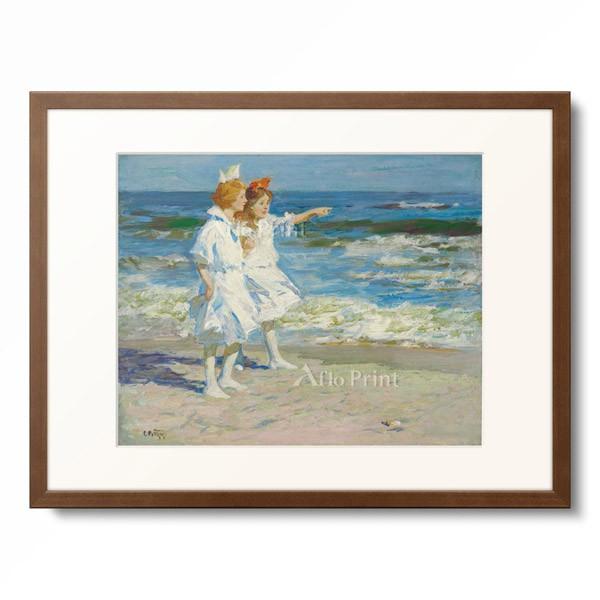 Artist: Potthast, Edward Henry,1857-1927 Imagetitle: Girls on the beach. Dimensions: 61.6 x 76.2 cm Medium: Oil/Canvas L...