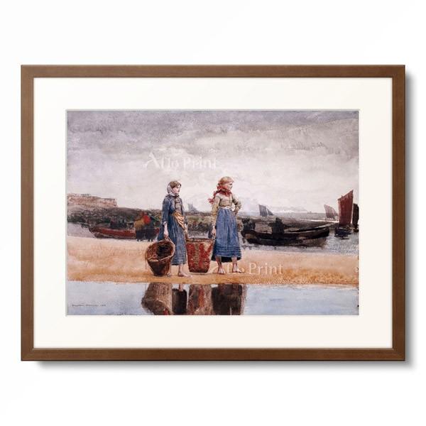 Artist: Homer, Winslow,1836-1910 Imagetitle: Two Girls On The Beach, Tynemouth. 1881 Medium: Watercolour on Paper Locati...