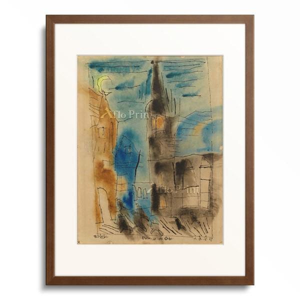 Artist: Feininger, Lyonel,1871-1956 Imagetitle: Church Square. 1927 Dimensions: 30,8 x 24,4 cm Medium: ,and black ink on...