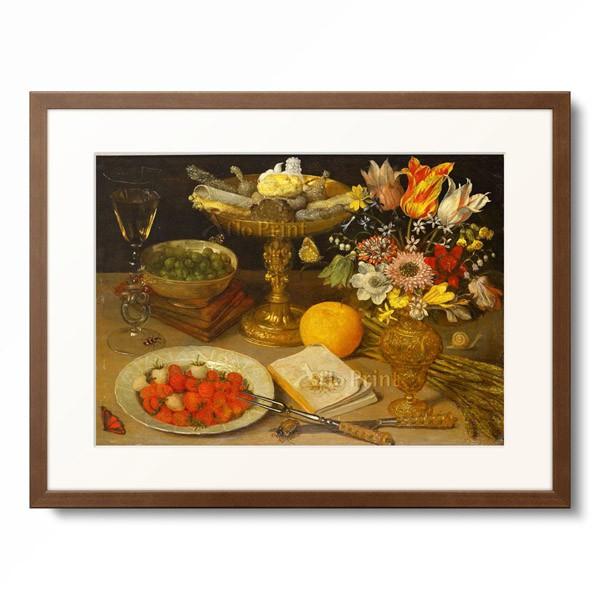 Artist: Flegel, Georg,1566-1638 Imagetitle: A Still Life with Strawberries on a Silver Plate, a Tazza with Sweetmeats, a...
