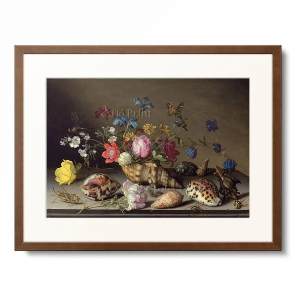Artist: Ast, Balthasar van der,1593/94-1657 Imagetitle: Flowers, shells and insects on a stone ledge. Dimensions: 23.8 x...