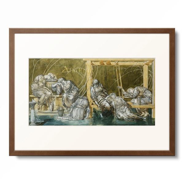 Artist: Burne-Jones, Sir Edward,1833-1898 Imagetitle: Study for 'The Garden Court'. Dimensions: 32.4 x 60.3 cm Medium: W...