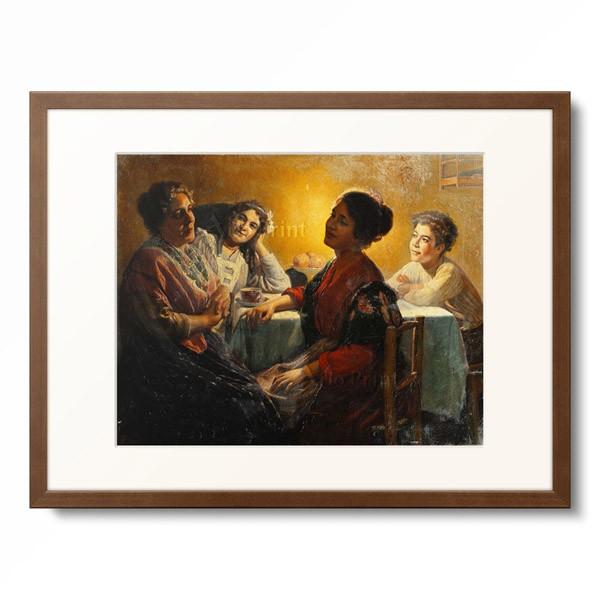 Artist: Casorati, V. P.,late 19th century Imagetitle: The Evening Conversation. Dimensions: 103.5 x 130.1 cm Medium: Oil...