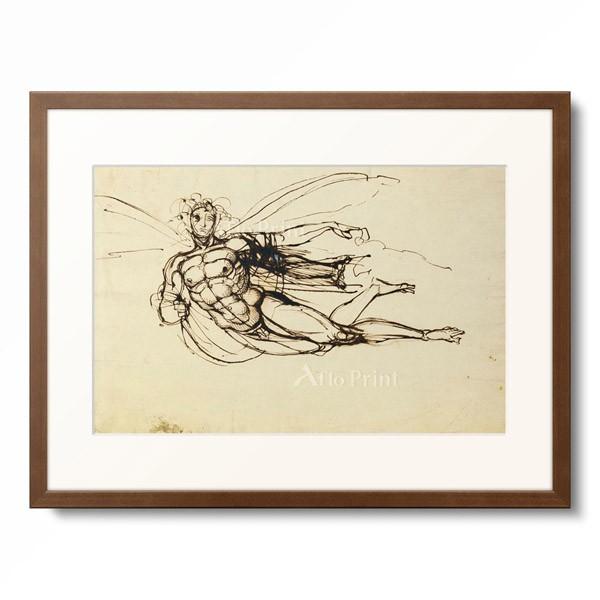 Artist: Fuseli, Henry,1741-1825 Imagetitle: Satan (?) (recto). Dimensions: 20.2 x 30.5 cm Medium: Pencil Location: Chris...