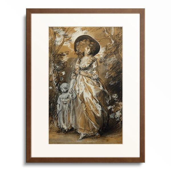 Artist: Gainsborough, Thomas,1727-1788 Imagetitle: A Lady Walking in a Garden, standing full length and Holding her Smal...