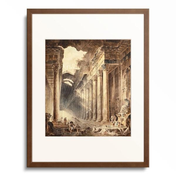 Artist: Robert, Hubert,1733-1808 Imagetitle: A Colonnaded Thermal Building, the Roof Partly Open to the Sky, with Girls ...