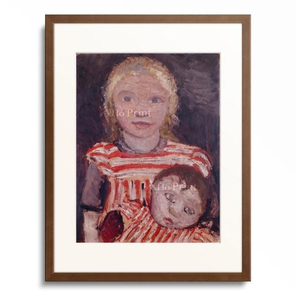 Artist: Modersohn-Becker, Paula,1876-1907 Imagetitle: Girl with doll. Around 1903 Dimensions: 48,5 x 37,5 cm Medium: oil...