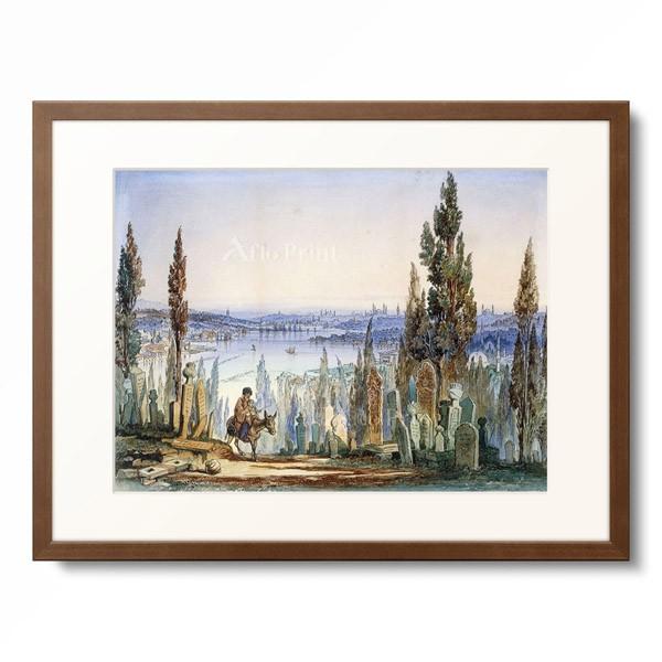 Artist: Preziosi, Amadeo,1816-1882 Imagetitle: Constantinople from Eyub. Dimensions: 40.6 x 52 cm Medium: Watercolour an...