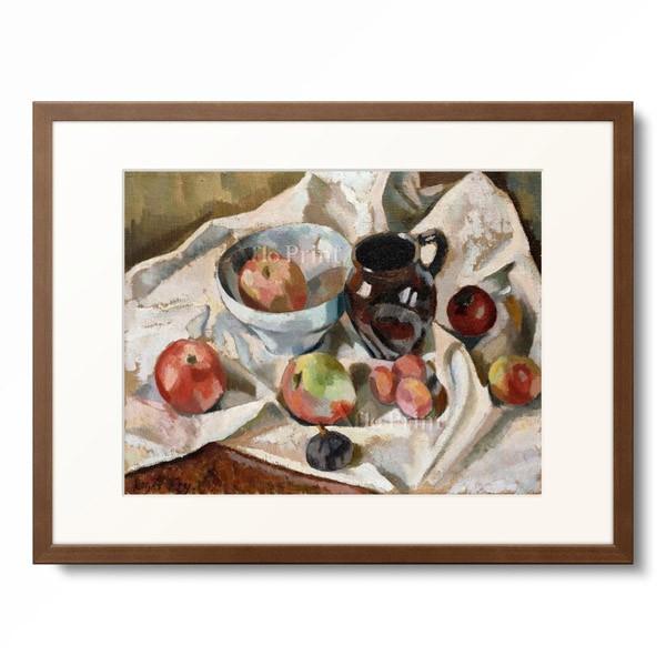Artist: Fry, Roger,1866-1934 Imagetitle: Still Life with Apples, Plums and a Jug. 1919 Dimensions: 35.5 x 45.8 cm Medium...