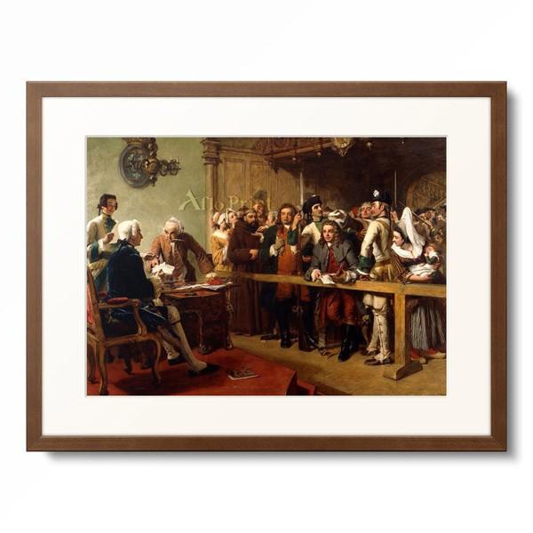 Artist: Frith, William Powel,1819-1909 Imagetitle: Hogarth Brought Before the Governor of Calais as a Spy. 1851 Dimensio...