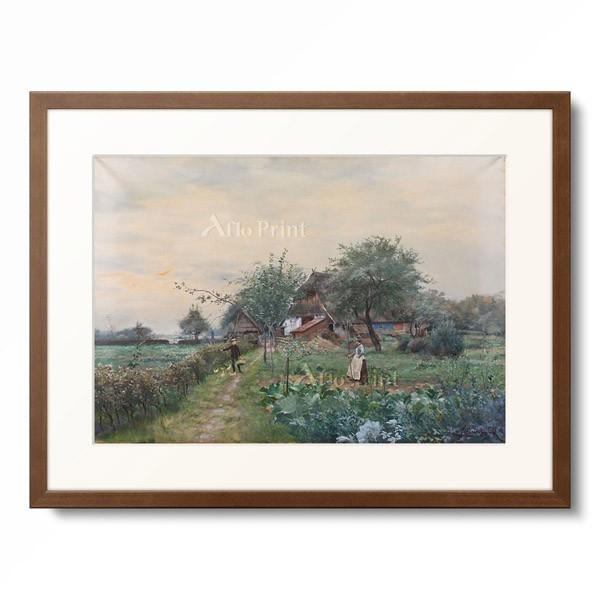 所蔵：クンストパラスト美術館Artist: Schluter, August,1858-1928 Imagetitle: Smallholding near Lubeck. 1891 Dimensions: 80,6 x 115,3 cm ...