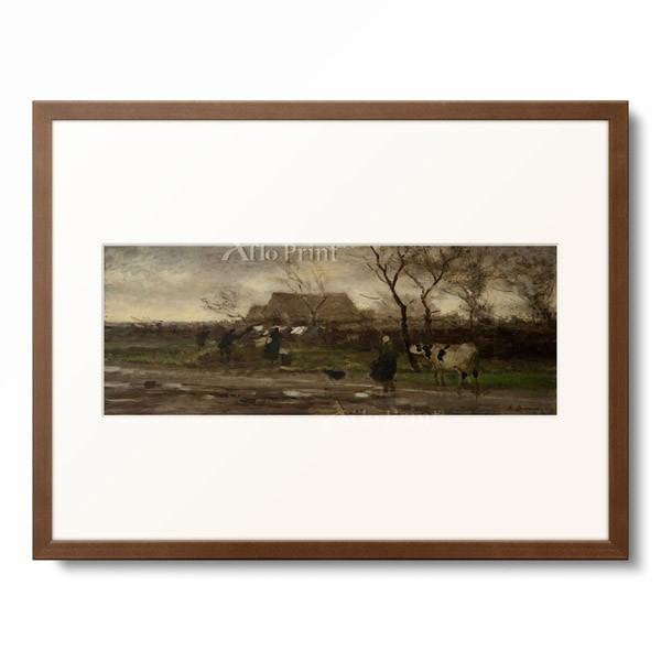 所蔵：クンストパラスト美術館Artist: Burnier, Richard,1826-1884 Imagetitle: Landscape (Rainy Weather). Late 1870s Dimensions: 38,5 x 10...