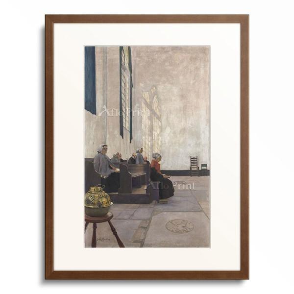 所蔵：クンストパラスト美術館Artist: Wendling, Gustav,1862-1932 Imagetitle: Church interior in Scheveningen. 1898 Dimensions: 96,5 x 60...