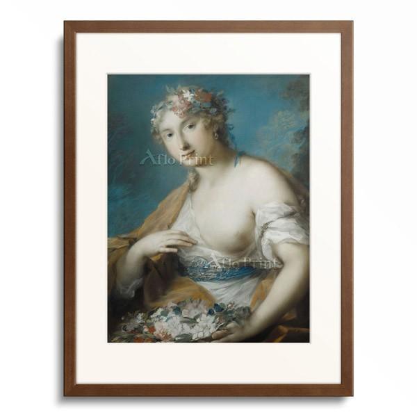 Artist: Carriera, Rosalba,1675-1757 Imagetitle: Flora, Half Length, Holding a Basket of Flowers. Dimensions: 63.2 x 49 c...