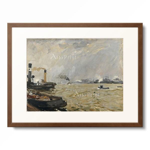 Artist: Hubner, Ulrich,1872-1932 Imagetitle: Port of Hamburg (grey). 1916 Dimensions: 60,5 x 80,3 cm Medium: On Canvas L...