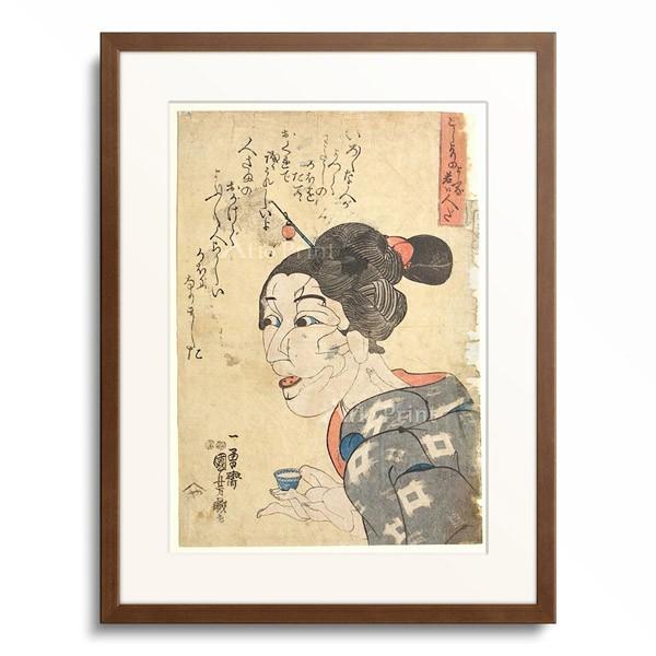 所蔵：クンストパラスト美術館Artist:  Kuniyoshi, Utagawa,1797-1862 Imagetitle:  She pretends to be old, while being young. Around 1847 ...