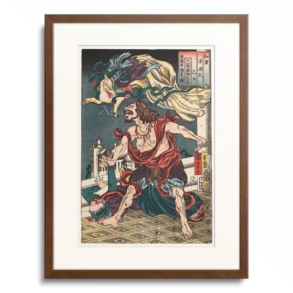 所蔵：クンストパラスト美術館Artist:  Kuniyoshi, Utagawa,1797-1862 Imagetitle:  Vixen Kayo with the nine Tails besieging the Siamese Pr...