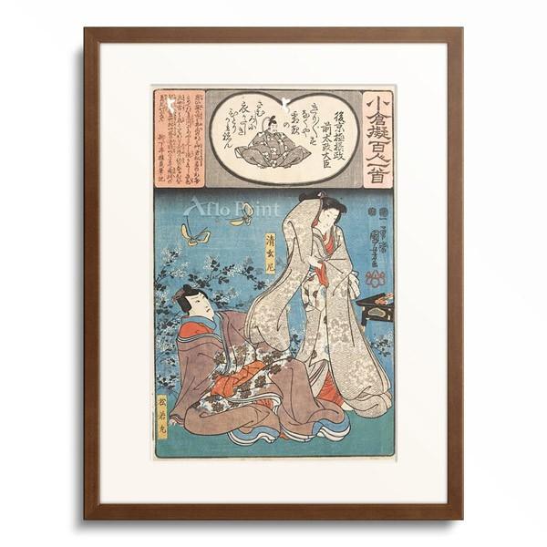 所蔵：クンストパラスト美術館Artist:  Kuniyoshi, Utagawa,1797-1862 Imagetitle:  Chancellor Gokyogoku Sadamasa and his Poem Kirigiri chi...