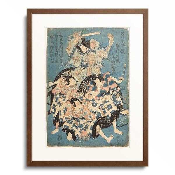 所蔵：クンストパラスト美術館Artist:  Kunisada, Utagawa,1786-1865 Imagetitle:  Scene on a Chariot (third act from the Kabuki drama Suga...