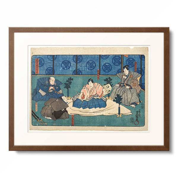 所蔵：クンストパラスト美術館Artist:  Kunisada, Utagawa,1786-1865 Imagetitle:  Prince Enya committing Suicide (fourth act of the Kaubuk...