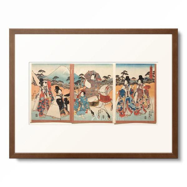 所蔵：クンストパラスト美術館Artist:  Kunisada, Utagawa,1786-1865 Imagetitle:  The chivalric Ashikaya Hikarushi on the Road with his Pa...