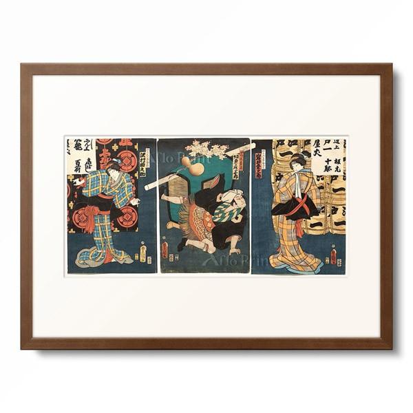 所蔵：クンストパラスト美術館Artist:  Kunisada, Utagawa,1786-1865 Imagetitle:  Stage Scene from the Kabuki drama The encounter of the r...