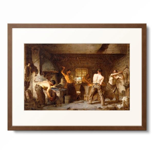 Artist: Soyer, Paul Constant,1823-1903 Imagetitle: The Blacksmith's Forge. Dimensions: 29.7 x 45.7 cm Medium: Oil/Wood L...