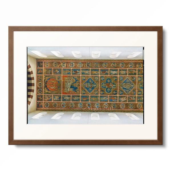 Imagetitle: Painted wooden ceiling with the Familiy Tree of Christ, lower half: Adam and Eve, sleeping Jesse, kings enth...