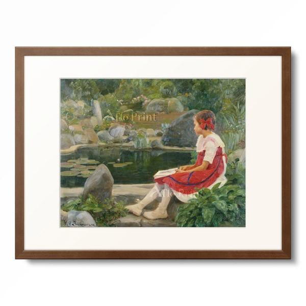 Artist: Brendekilde, Hans Andersen,1857-1942 Imagetitle: By the Pond. 1923 Dimensions: 40 x 50 cm Medium: Oil/Canvas Loc...