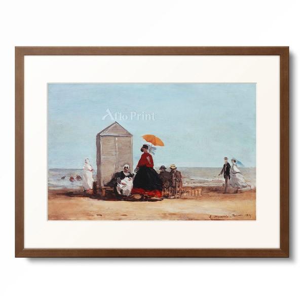 Artist: Boudin, Eugene,1824-1898 Imagetitle: On the Beach at Trouville (Sur la Plage de Trouville). 1865 Dimensions: 18....