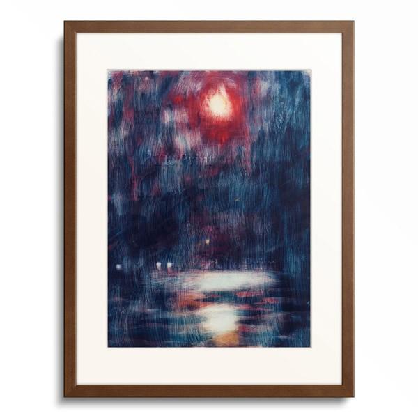 Artist: Rohlfs, Christian,1849-1938 Imagetitle: Moonlight on Lake Maggiore. 1934 Dimensions: 78 x 58 cm Medium: Tempera ...