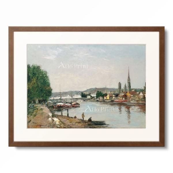 Artist: Boudin, Eugene,1824-1898 Imagetitle: Rouen, seen from the Cours de la Reine. 1895 Dimensions: 46 x 65.1 cm Mediu...