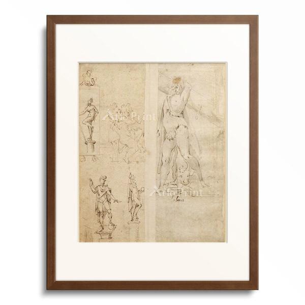 所蔵：クンストパラスト美術館Artist: Cesari, Giuseppe,1568-1640 Imagetitle: Sheet with studies and ornamental designs - verso. Dimensio...