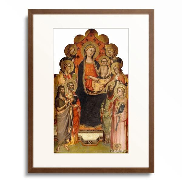 Artist: Gerini, Niccolo di Pietroi,um1350-1415 Imagetitle: The Madonna and Child enthroned with Saints John the Baptist,...