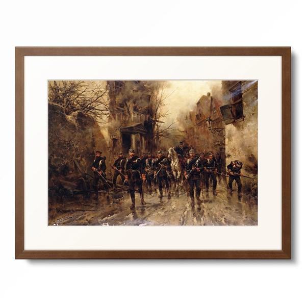 Artist: Koekkoek, Hermanus Willem,1867-1929 Imagetitle: The Second Imperial Prussian Footguard Entering Paris. Dimension...