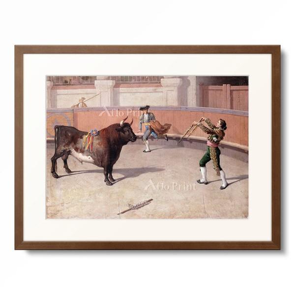 Artist: Spanish,late 19th Century Imagetitle: Bullfighting Scene. Dimensions: 33.5 x 45.7 cm Medium: oil/canvas, Locatio...