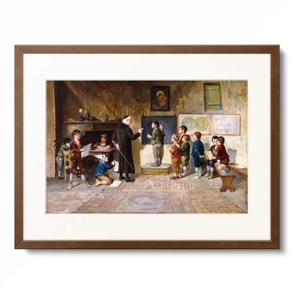 Artist: Bergamini, Francesco,1815-1883 Imagetitle: The Schoolroom. Dimensions: 40.2 x 60 cm Medium: oil/canvas, Location...